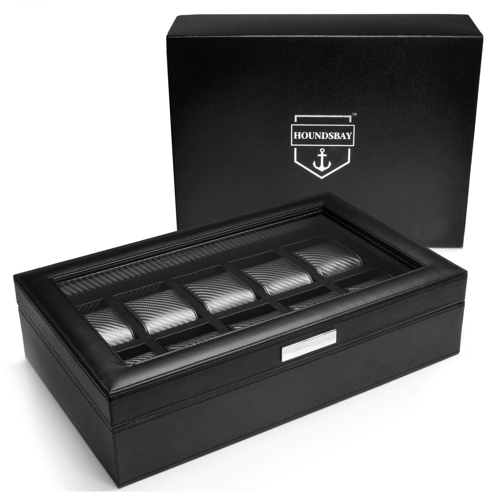Mariner - Watch Display Box with Carbon Fiber Patterned Interior - 10 ...